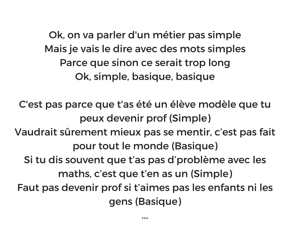 Etre prof. Ni basique. Ni simple.
