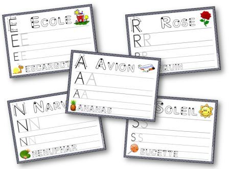 Fiches d'apprentissage de l'écriture des lettres capitales MS GS